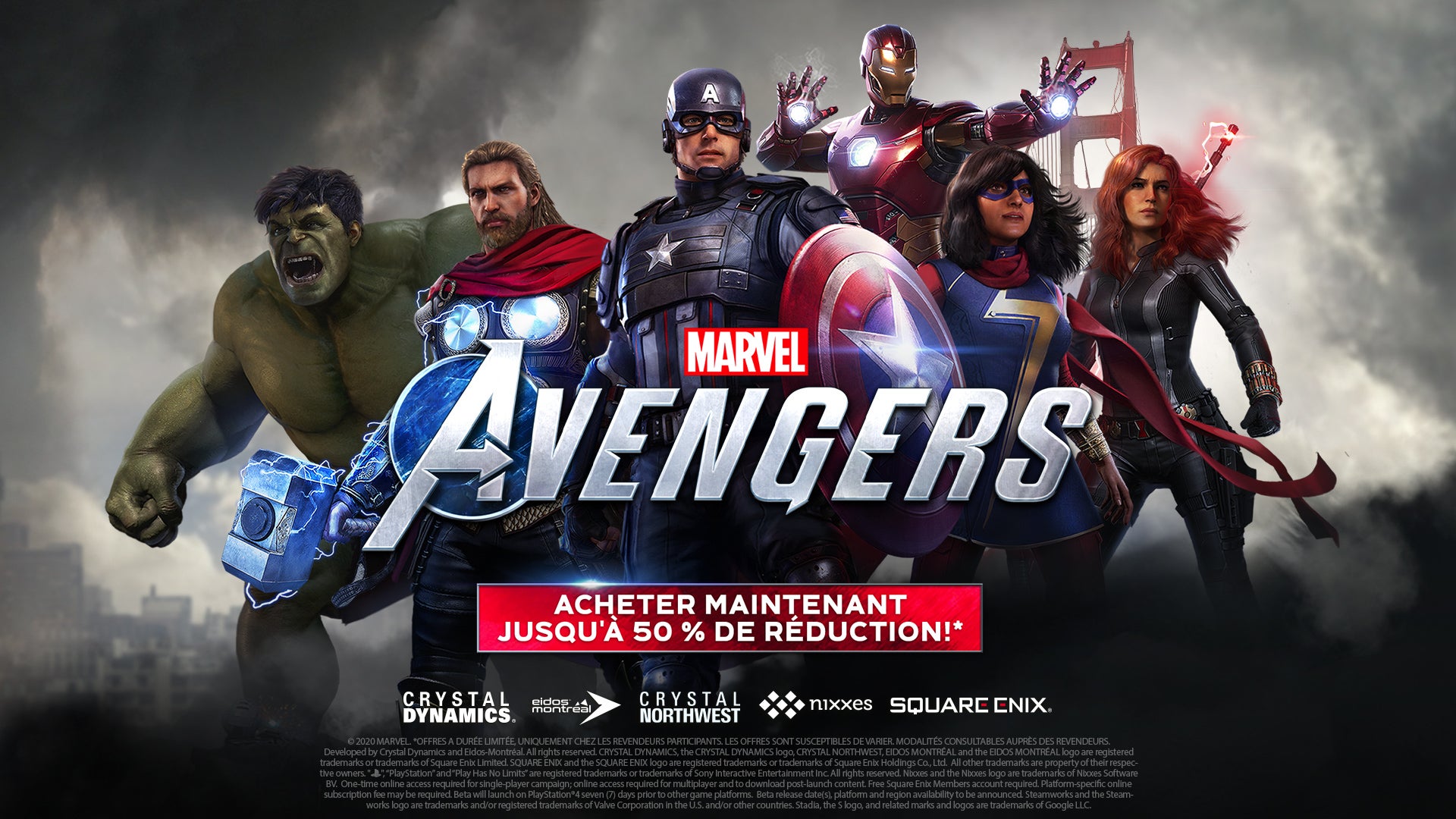 Marvel's Avengers en promotion à -50% aux Black Fridays sur Stadia ...